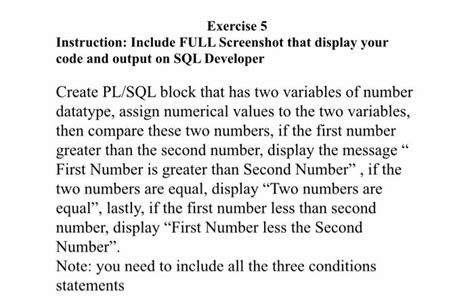 Solved Exercise 5 Instruction Include Full Screenshot That