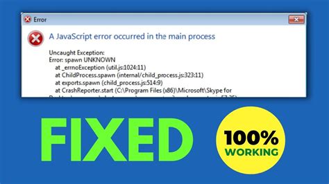 a javascript error occurred in the main process windows 10 11 fixed