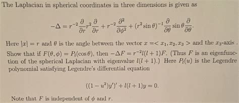 The Laplacian In Spherical Coordinates In Three