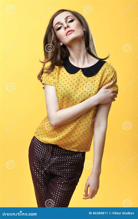Fashion Portrait Of Confident Beautiful Woman Posing Stock Image