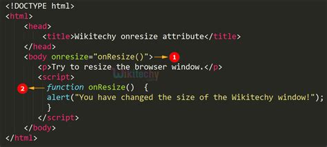 html tutorial onresize attribute in html html5 html