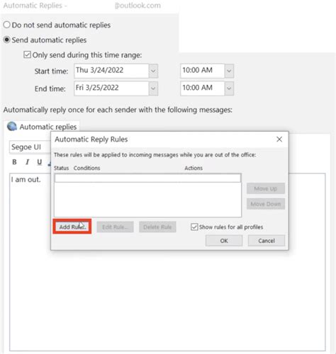 How To Set Up Outlook Automatic Reply Myexcelonline