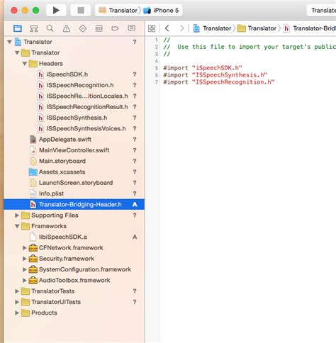 unable to import ispeech into my ios swift project stack overflow