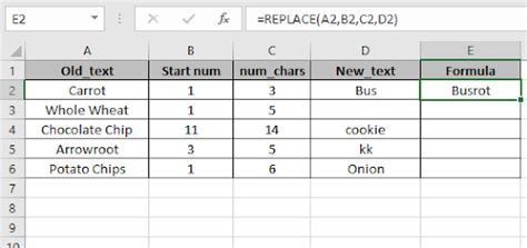 how to use replace function in excel