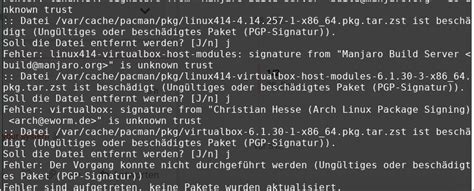 problems with pacman gpgme error and manjaro failed to update all