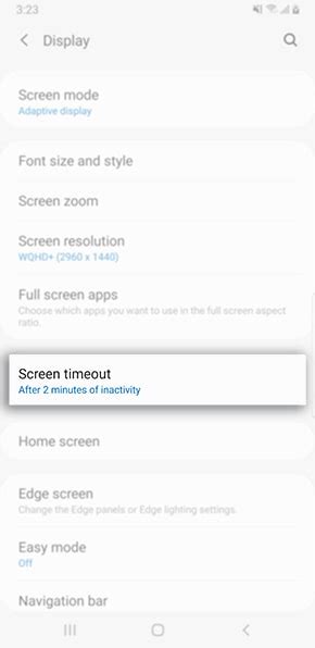 adjusting screen timeout on my samsung phone samsung support australia