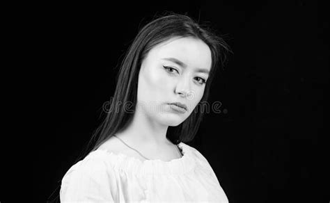 Sensual Woman Isolated On Black Hairdresser Salon Fashion Model