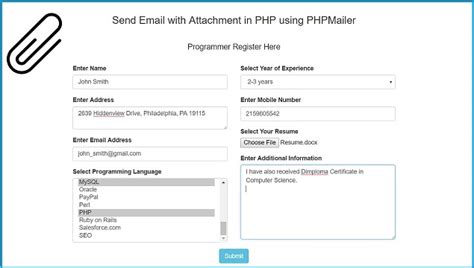 how to send email with attachment in php webslesson