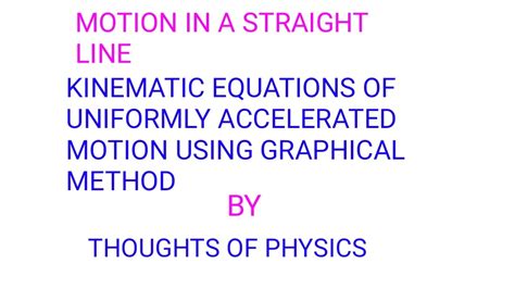 Kinematic Equations Of Uniformly Accelerated Motion Using Graphical