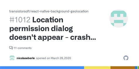 location permission dialog doesn t appear crash of the app · issue