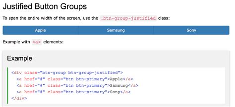 html bootstrap button group justified not working stack overflow