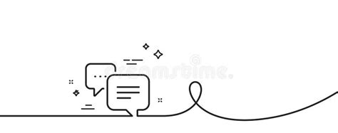 Dots Message Line Icon Chat Comment Sign Speech Bubble Continuous