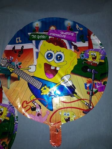 Promo 10 Globos Metalizados Bob Esponja 45cm Cuotas Sin Interés