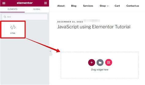 can i add javascript to elementor
