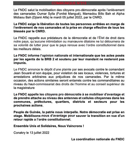 Violences Tortures Arrestations Arbitraires Le Fndc Annonce Une
