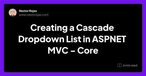 creating a cascade dropdown list in aspnet mvc core