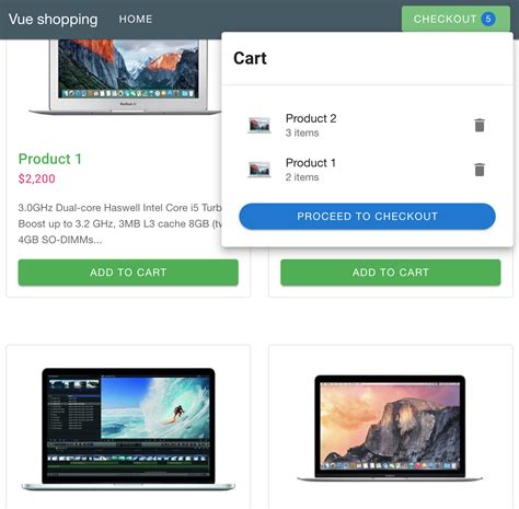 shopping cart app demonstrate clean architecture with vue