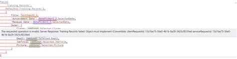 object must implement iconvertible in power apps