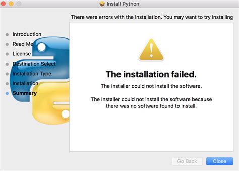 macos python 2 7 installation failed the installer could not install