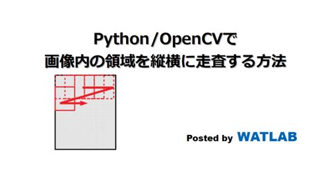 python opencvで画像内の領域を縦横に走査する方法 watlab python 信号処理 画像処理 ai 工学 web