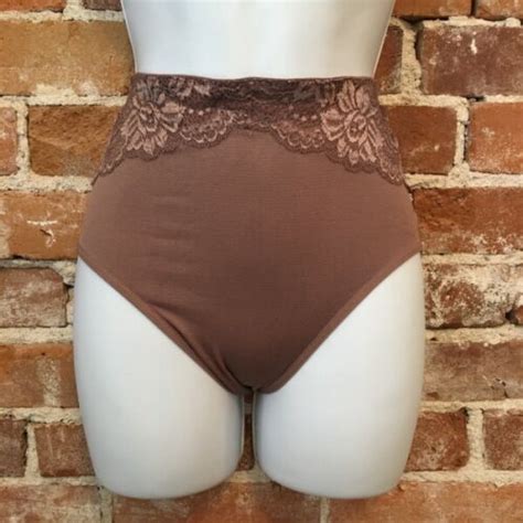 Rhonda Shear Mocha Lace Overlay Seamless Ahh Brief Panties New Ebay