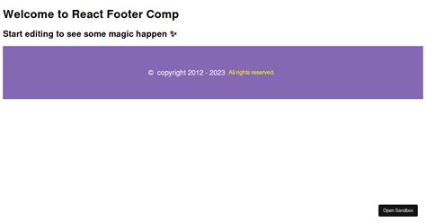 react footer comp examples codesandbox