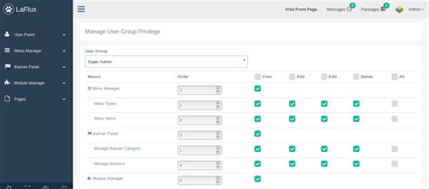 laravel admin template with acl support walkswithme