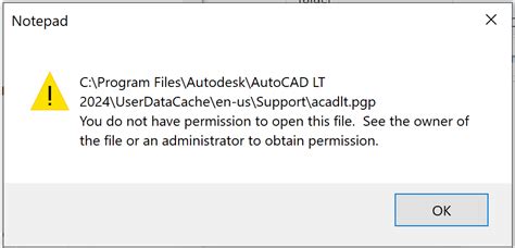 在autocad中保存pgp文件时显示“您没有打开此文件的权限”