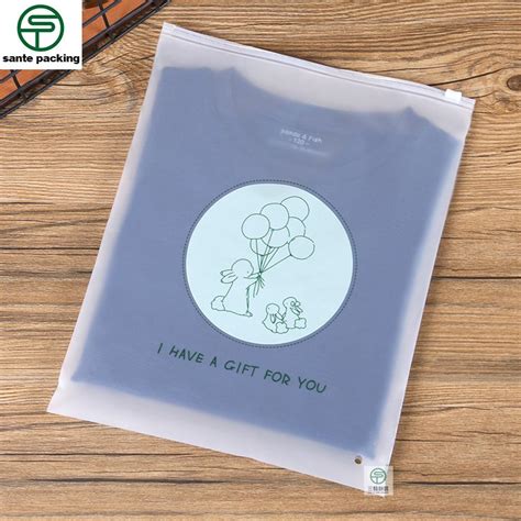 Eco Friendly Frosted Eva Zip Lock Plastic T Shirt Packaging Bags Custom