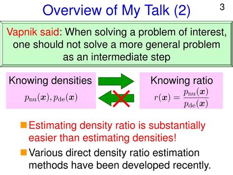Ppt Density Ratio Estimation A New Versatile Tool For Machine