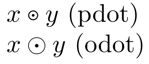 Math Operators Smaller ` Odot` For Pointwise Product Tex Latex