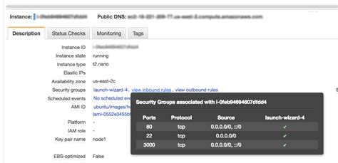 amazon web services cannot access from browser on port