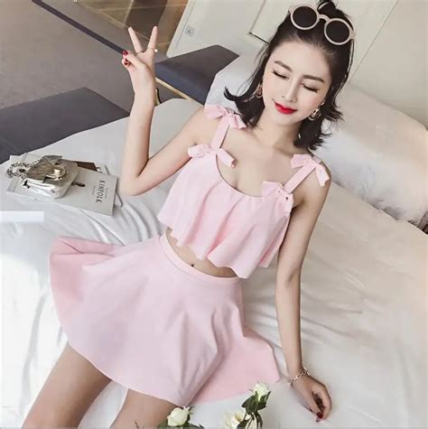 Was Thin 2017 New 3 Pieces Women Swimsuits Stitching Bowknot Bikini Set