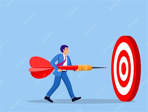 Premium Vector Businessman Aim Arrow To Target