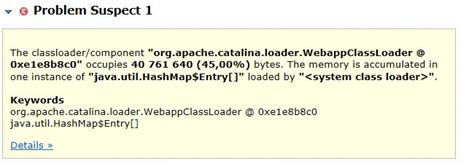 tomcat eclipse memory analyser java lang outofmemoryerror java