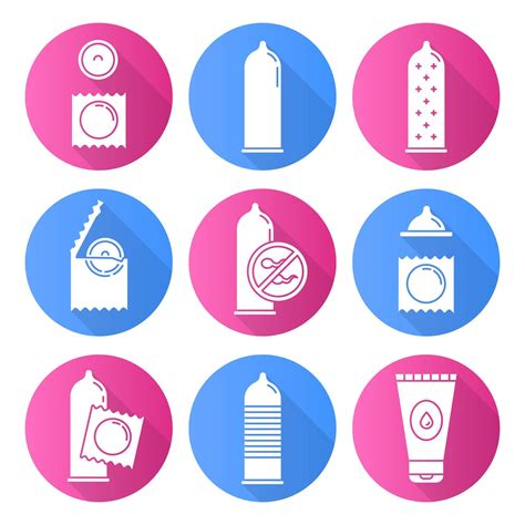 Conjunto De Iconos De Glifos De Larga Sombra De Diseño Plano De Sexo