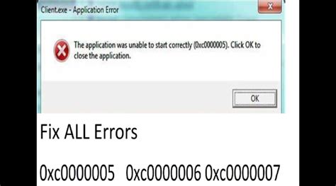 how to fix 0xc0000005 all errors windows 7 10