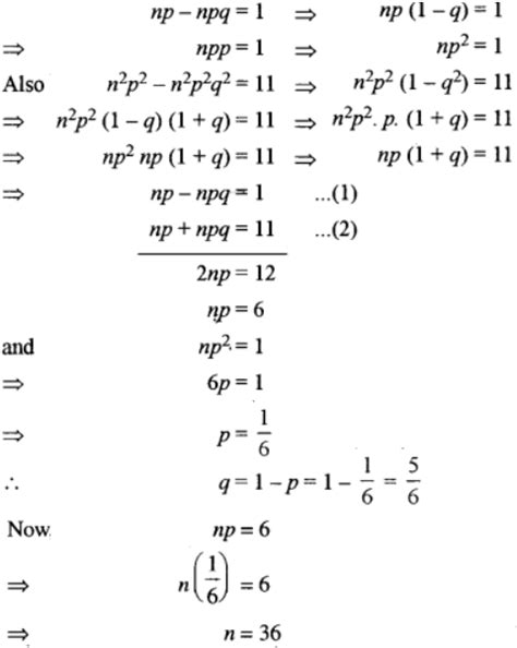 The Difference Between Mean And Variance Of A Binomial Distribution Is