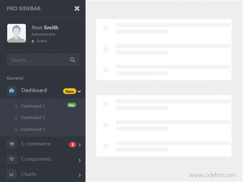 bootstrap 4 sidebar menu responsive template — codehim