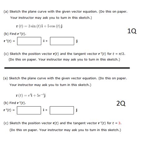 solved sketch the plane curve with the given vector
