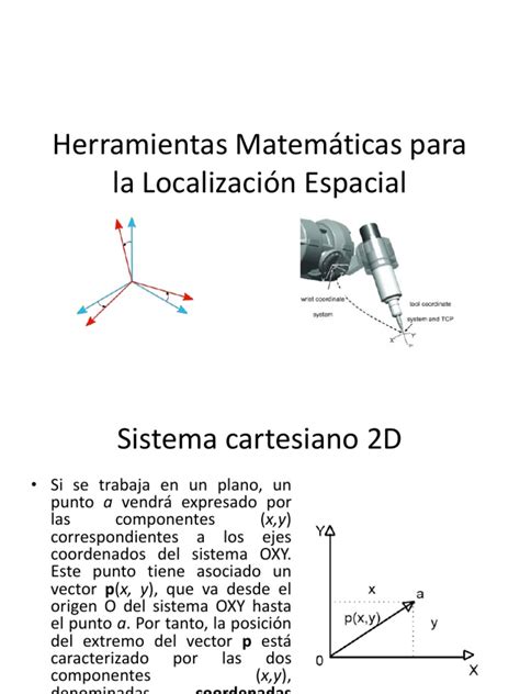 Herramientas Matemáticas Para La Localización Espacial Pdf Matriz