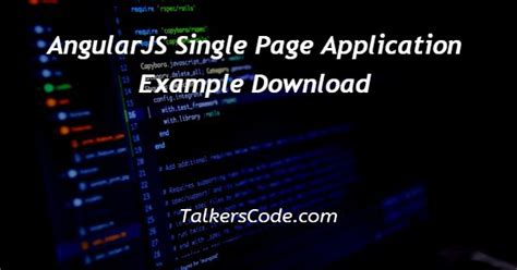 angularjs single page application example download