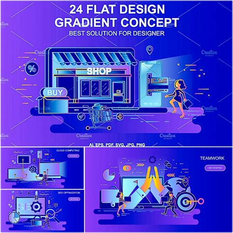 gradient flat design concepts free download