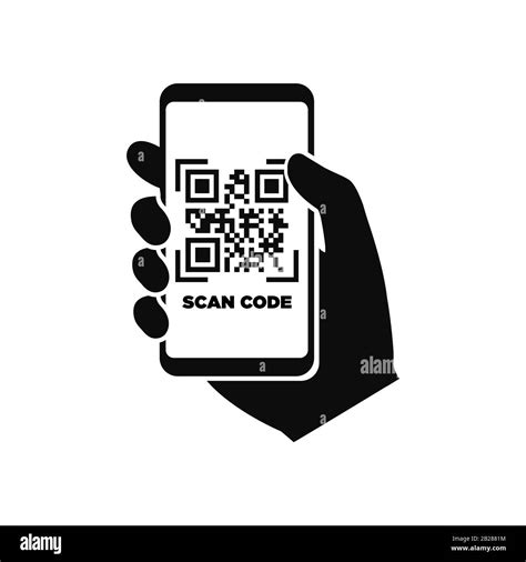 Escanear Código Qr Icono Plano Con Teléfono Código De Barras