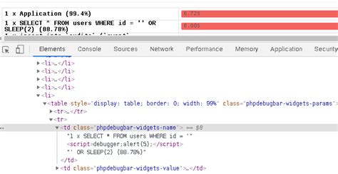 xss in timeline from query · issue 1007 · barryvdh laravel debugbar