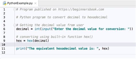 python program to convert decimal to hexadecimal