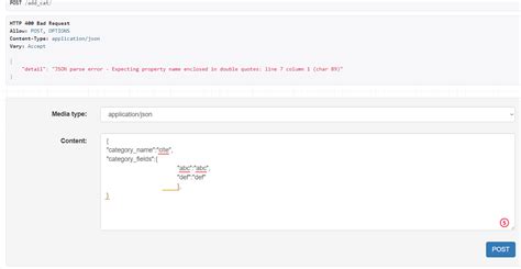 how to give the json data in post api request in django