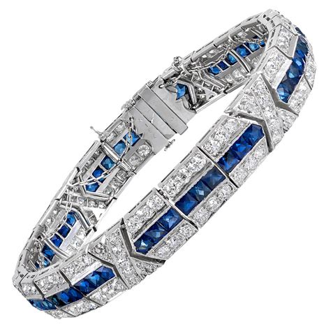 Art Deco Sapphire And Diamond Bracelet Fourtané