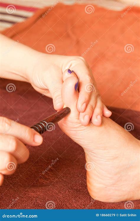 Reflexology Foot Massage Spa Foot Treatment Stock Image Image Of