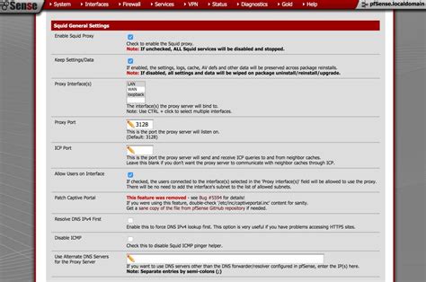 intercepting traffic using the squid proxy service in pfsense